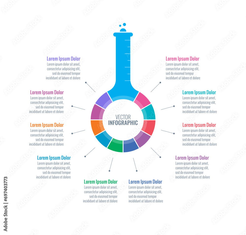 ten steps infographic template. science, chemistry, education, annual ...
