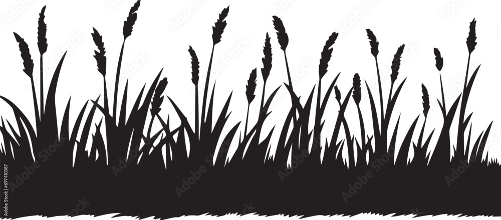 Grass silhouette vector illustration. Grass silhouette, Icon and Sign ...
