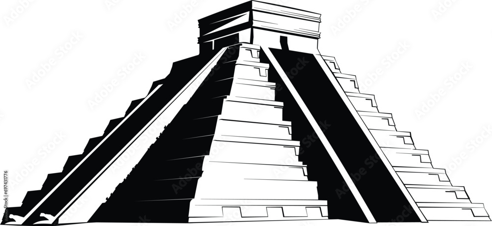 Cartoon Black and White Isolated Illustration Vector Of A Kukulkan ...