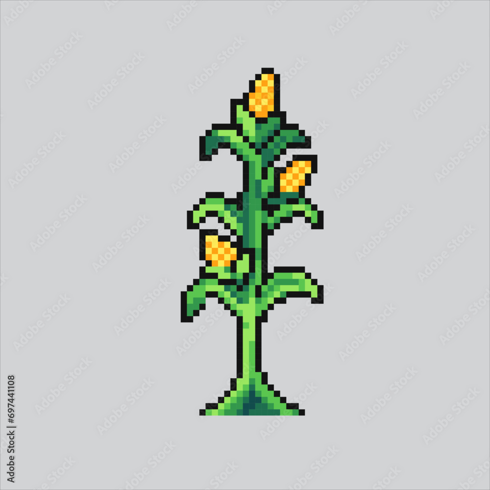 Pixel art illustration Corn. Pixelated Corn Plant. Corn Plant Farm ...