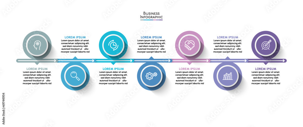 Business data visualization. timeline infographic icons designed for ...