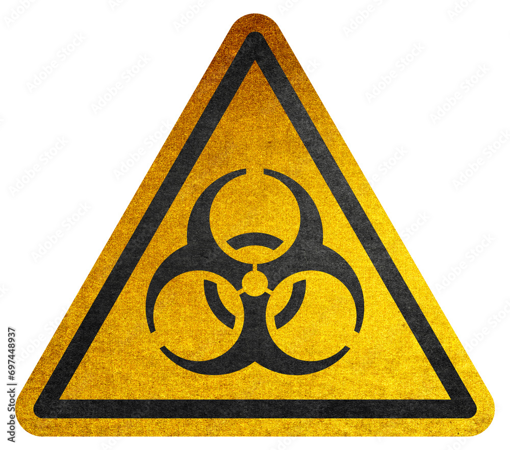 Danger symbol. Biohazard yellow triangle warning sign. Quarantine sign ...