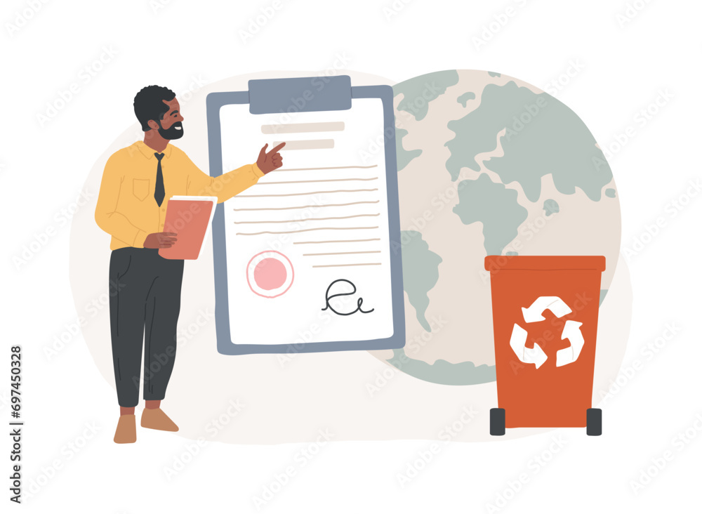 Government mandated recycling isolated concept vector illustration ...