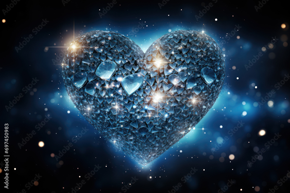Glittering stars forming the shape of a heart in the night sky ...