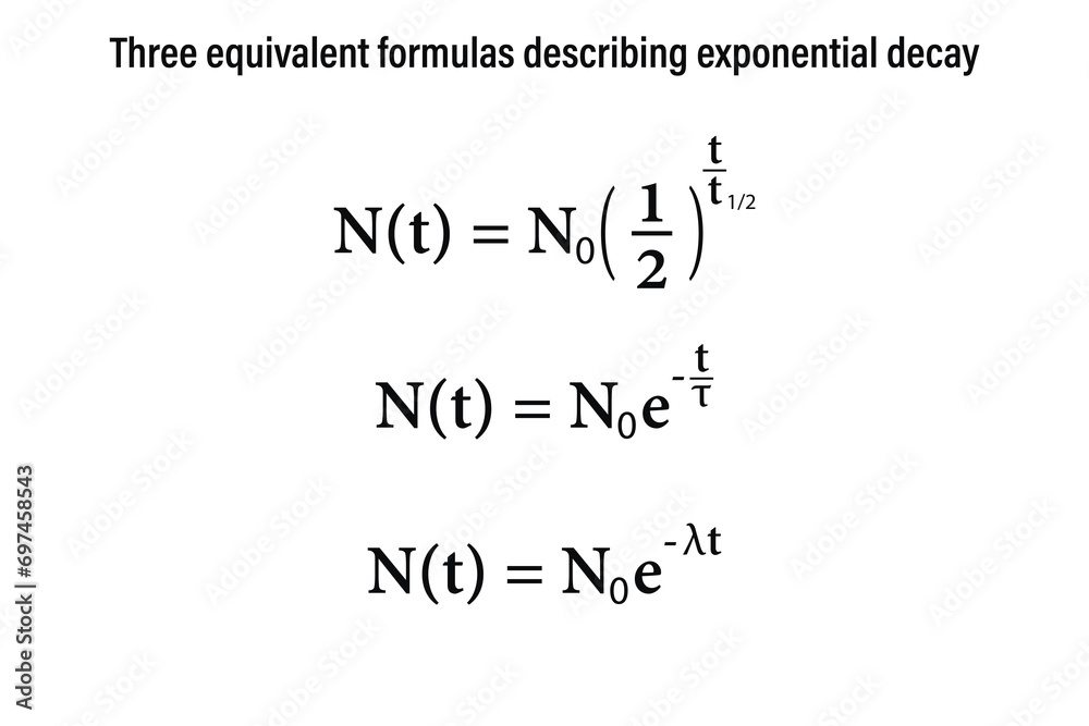 Three equivalent formulas describing exponential decay on the white ...