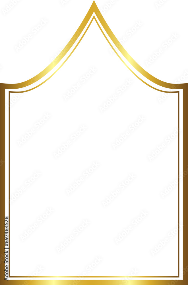 Inflexed Arch rectangular frame architecture window door Gold picture ...