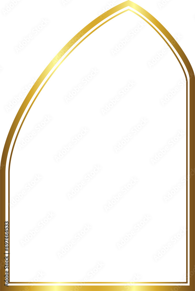 Rampant Arch rectangular frame architecture window door Gold picture ...