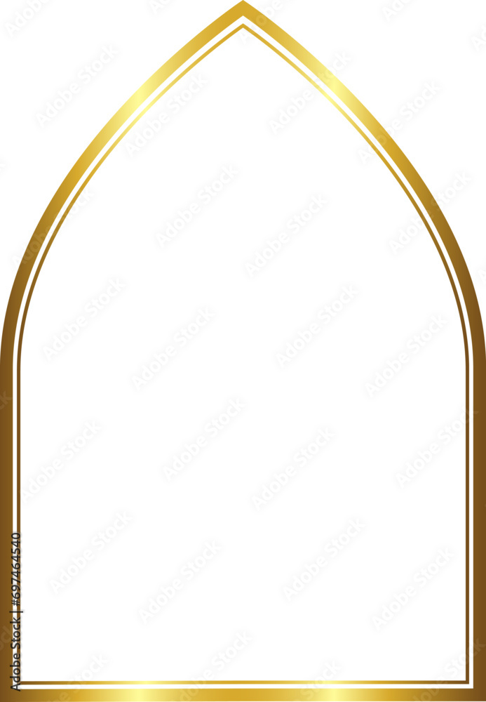 Three-Pointed Arch rectangular frame architecture window door Gold ...