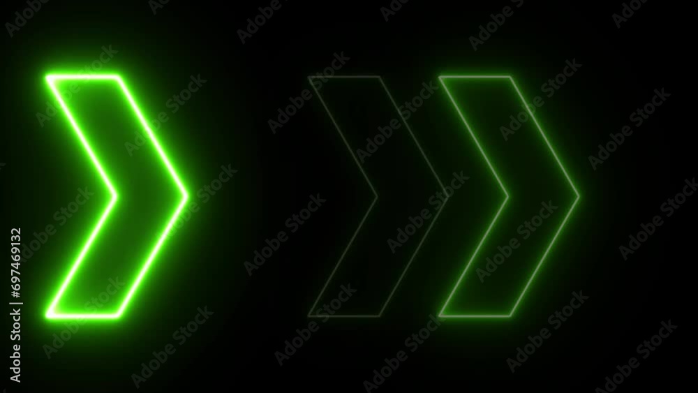 Vidéo Stock Neon arrow. Moving arrow motion. Animation arrow on black ...