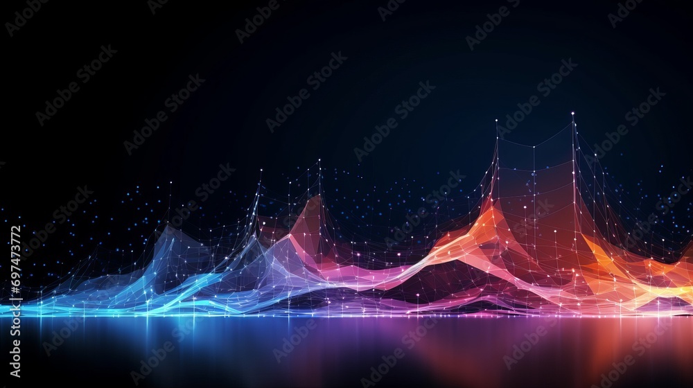 Digital graphic abstract background for technological processes, neural ...