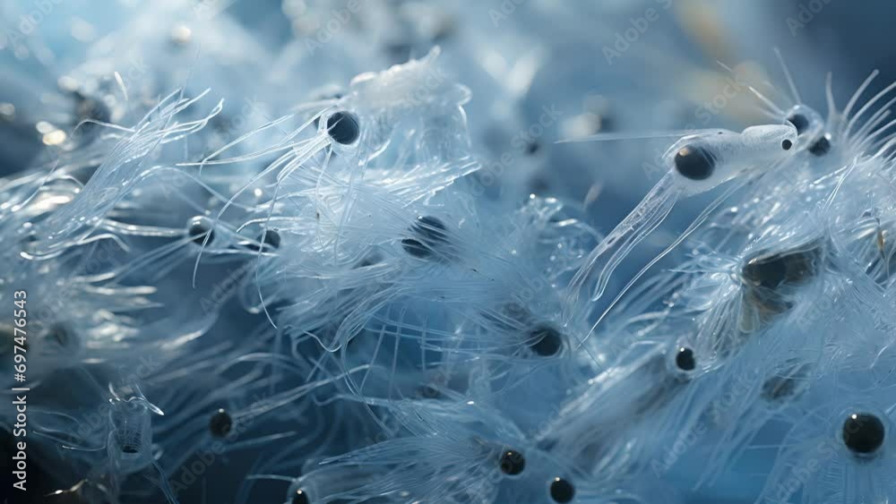 Vidéo Stock In a microscopic closeup, tiny organisms known as ...