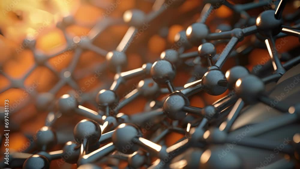 A microscope view of carbon atoms fused with iron molecules ...