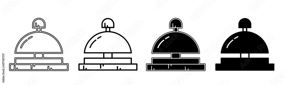 Black and white illustration of a hotel bell. Hotel bell icon ...
