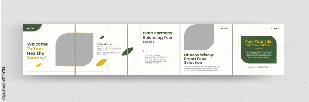 How to social media carousel template, healthy and diet Instagram ...