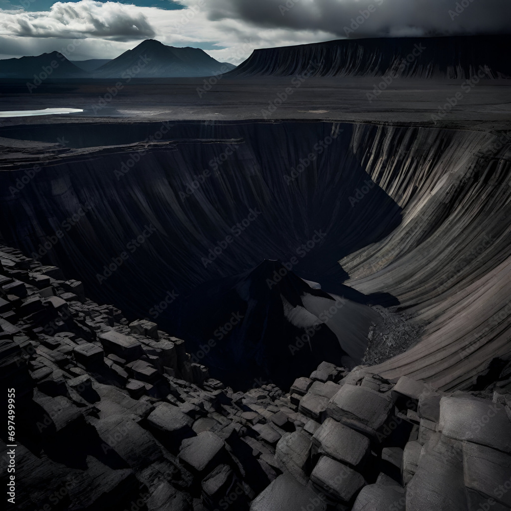 The volcanic landscape reveals an opulent display of obsidian, its ...