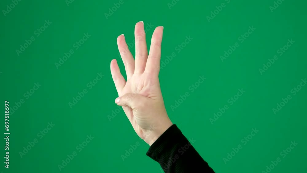Vidéo Stock counting with fingers two three four five clenched into a ...