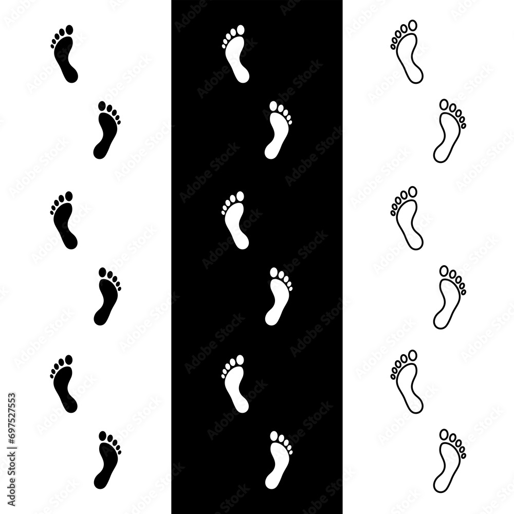 Human footprint icon. Traces of a barefoot man. The footprint of a ...
