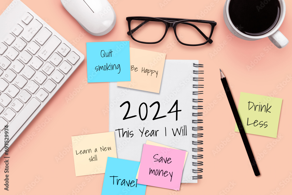 2024 Happy New Year Resolution Goal List and Plans Setting - Business ...