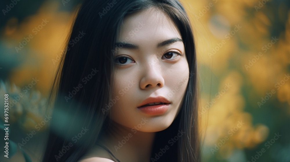A 23-year-old beautiful girl captured in a movie-like moment, shot with ...