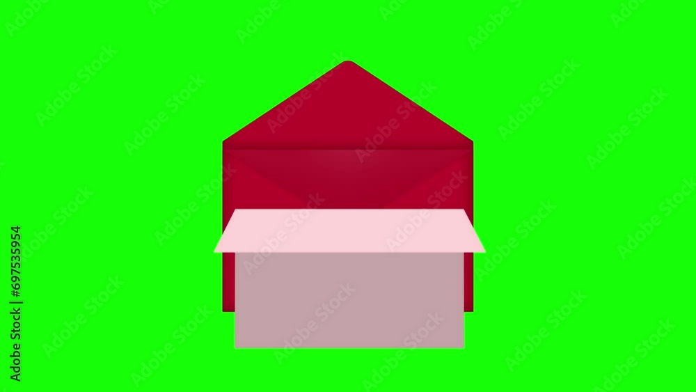 4K animation of opening an envelope and opening the paper inside ...