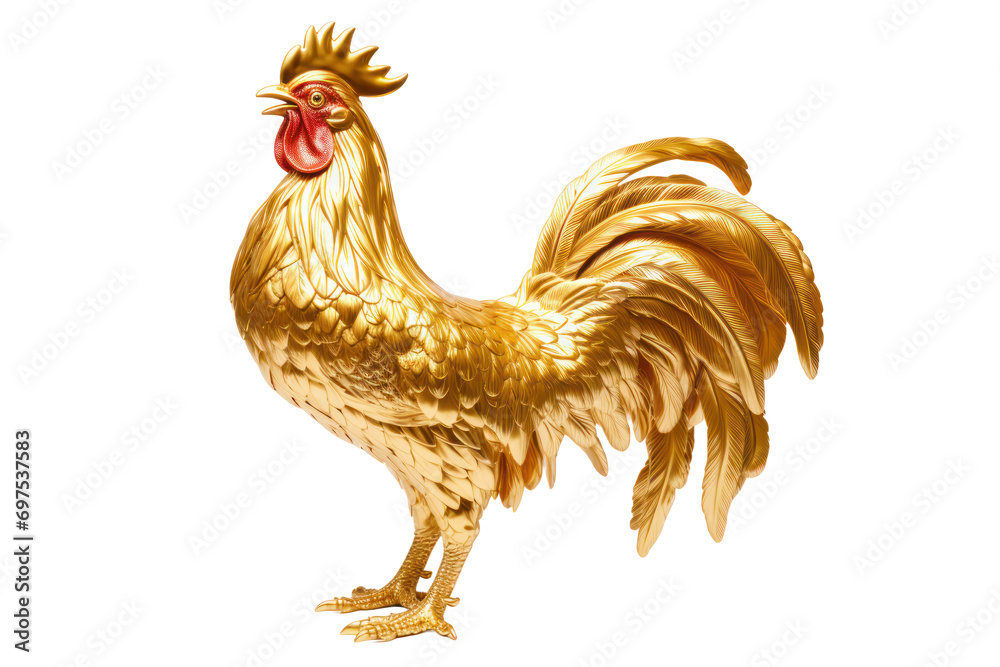 golden rooster or rooster made of gold as an animal of lucky sign ...
