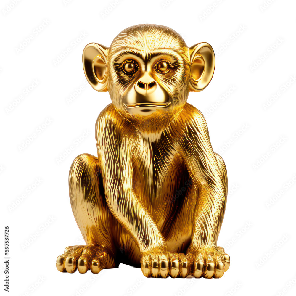 golden monkey or monkey made of gold as an animal of lucky sign ...