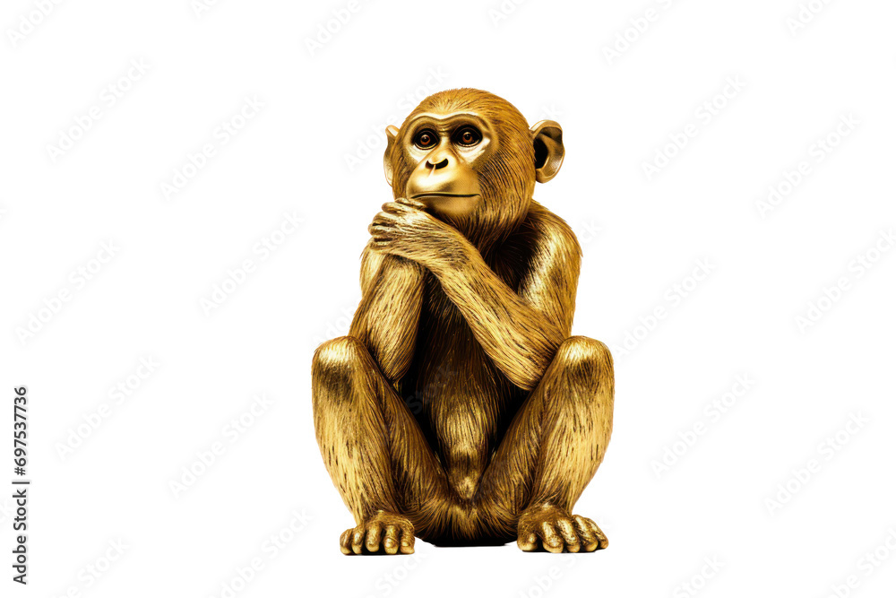 golden monkey or monkey made of gold as an animal of lucky sign ...