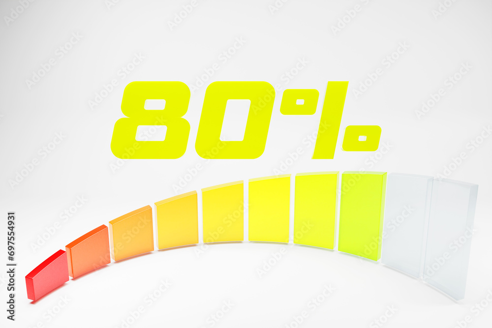 3d illustration of an indicator showing high risk. Normal risk concept ...