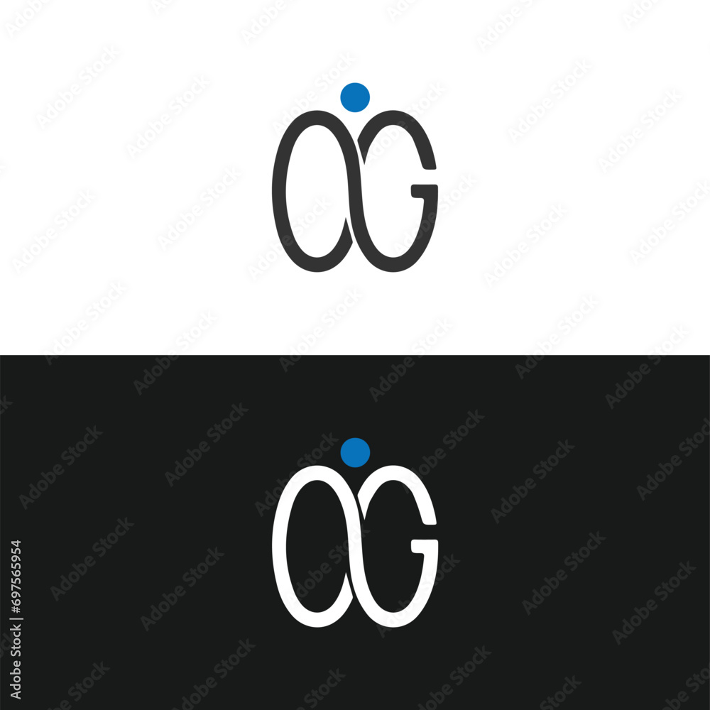 OG logo. O G design. White OG letter. OG, O G letter logo design ...