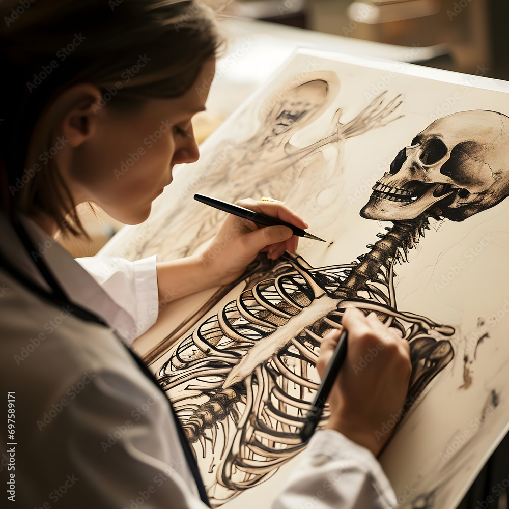 Clipart of a medical illustrator creating anatomical drawings.--v6.0 ...