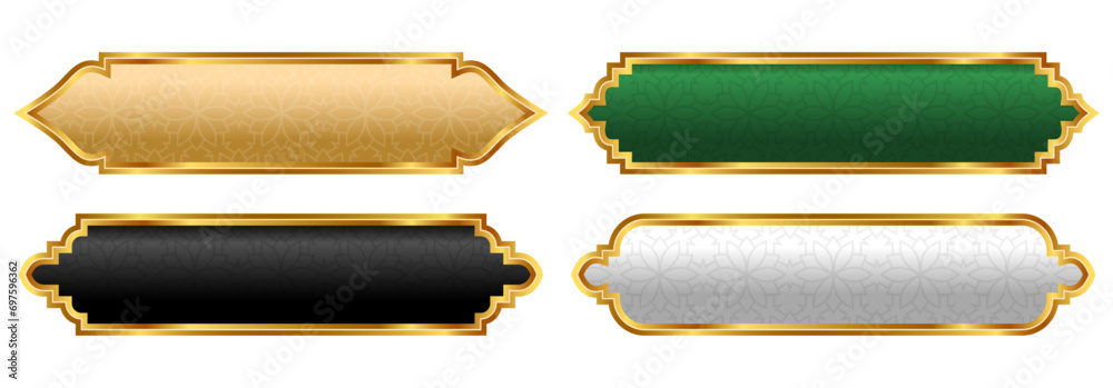 luxury golden arch islamic ornamental text box title frame for wedding ...