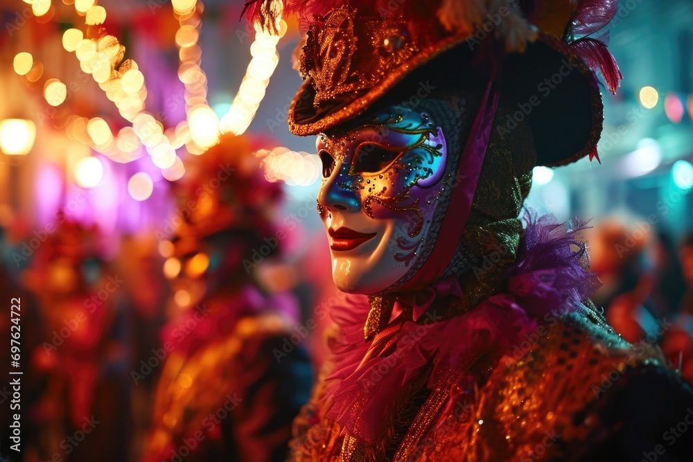 world of revelry with a vibrant Purim carnival, where participants ...