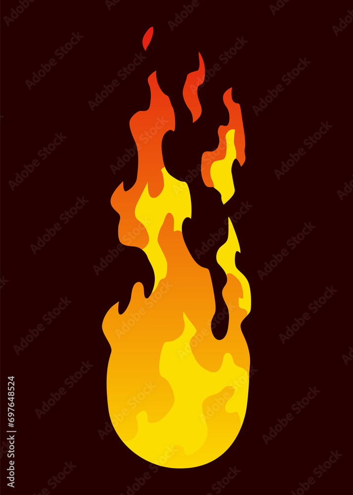 Fire animation sprite. Red and orange fire flame. Hot flaming element ...