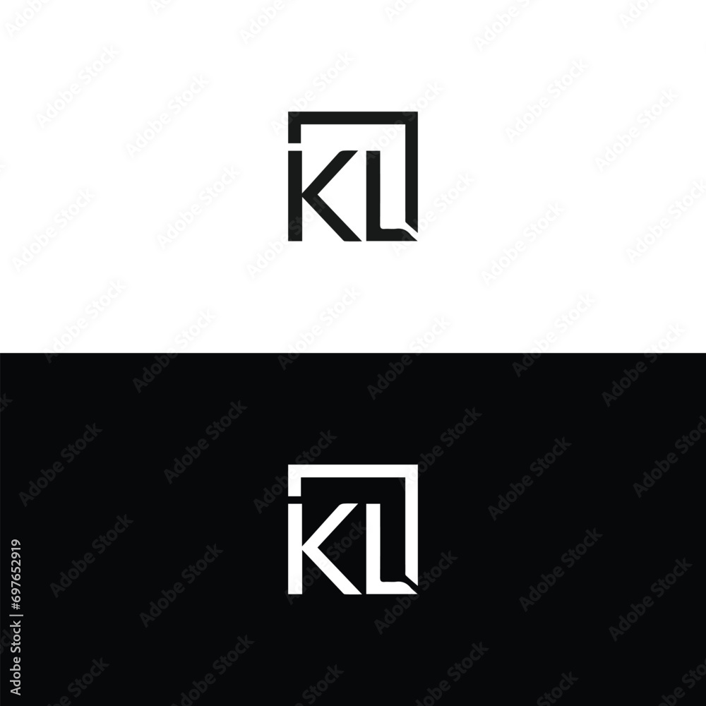 KL logo. K L design. White KL letter. KL, K L letter logo design ...