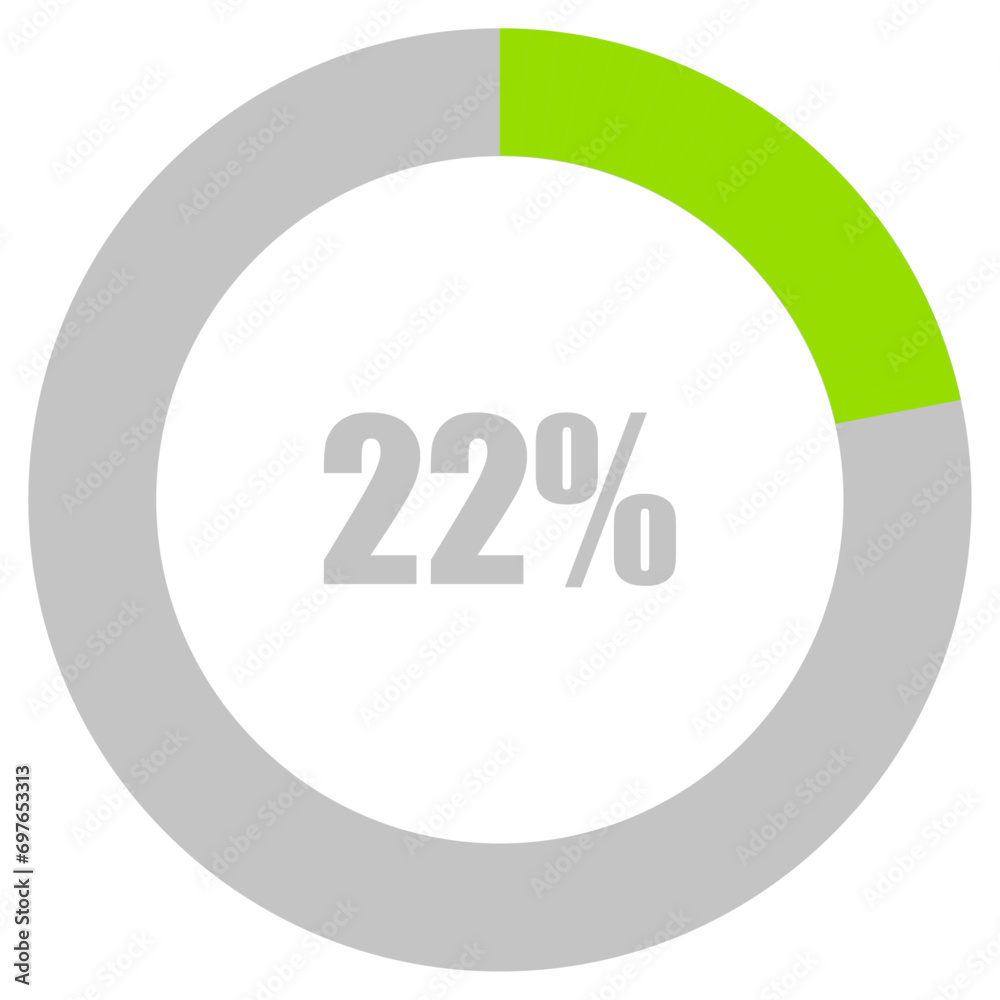 22% Loading. 22% circle diagrams Infographics vector, 22 Percentage ...