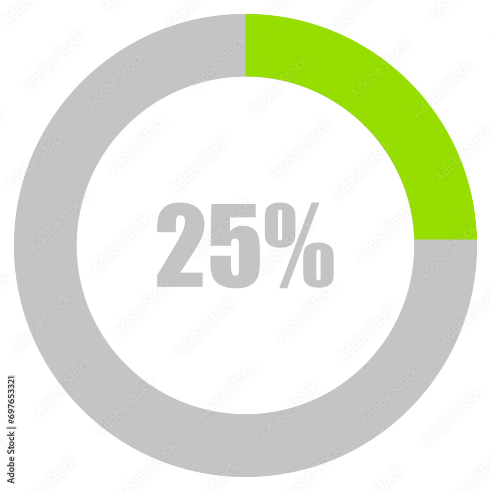 25% Loading. 25% circle diagrams Infographics vector, 25 Percentage ...
