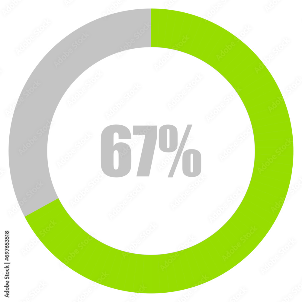 67% Loading. 67% circle diagrams Infographics vector, 67 Percentage ...