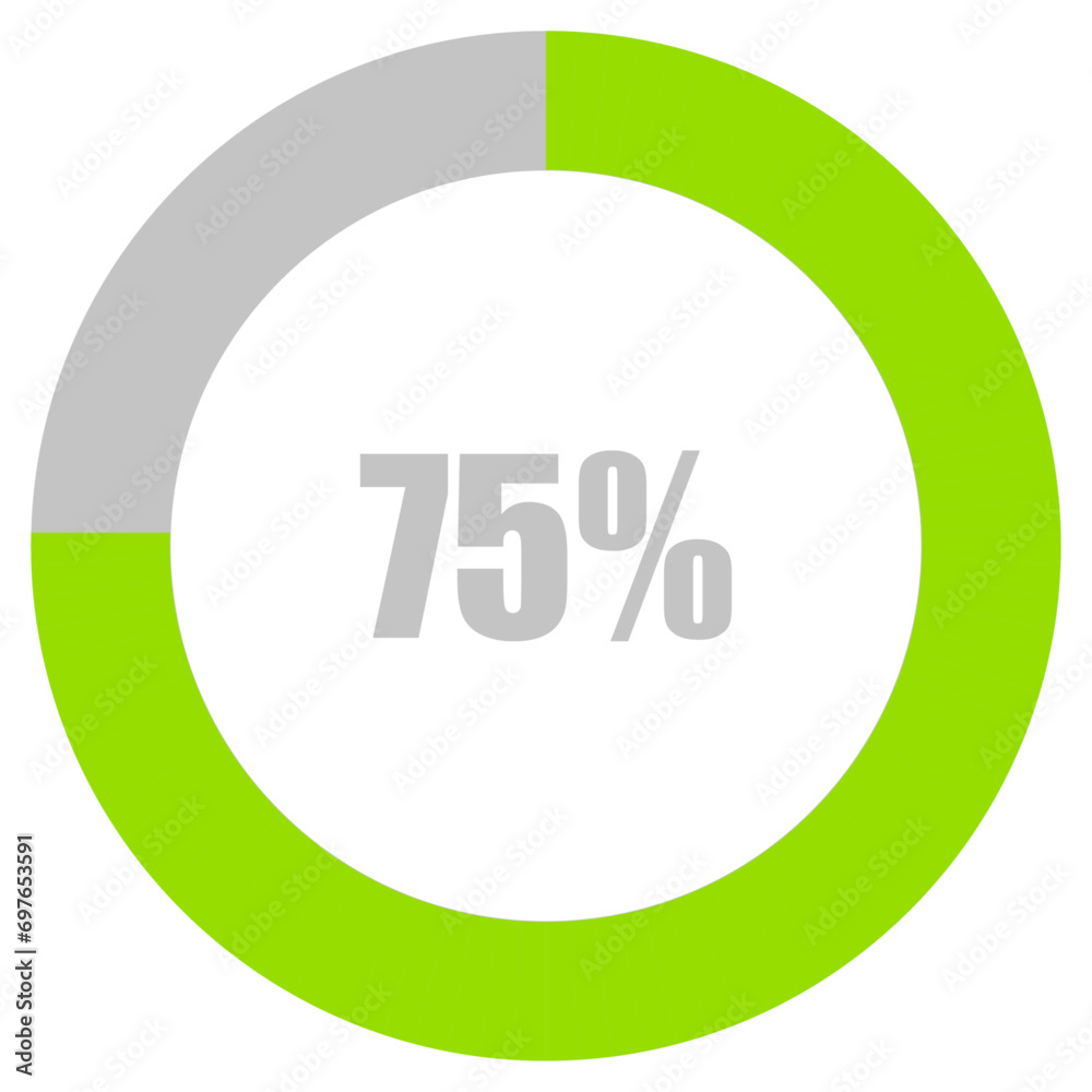 75% Loading. 75% circle diagrams Infographics vector, 75 Percentage ...
