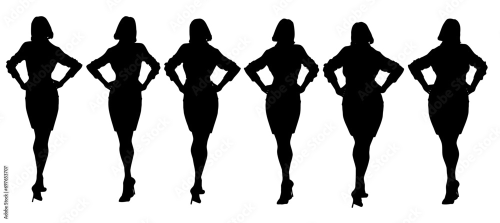 collection of silhouette female body type with different body shape ...