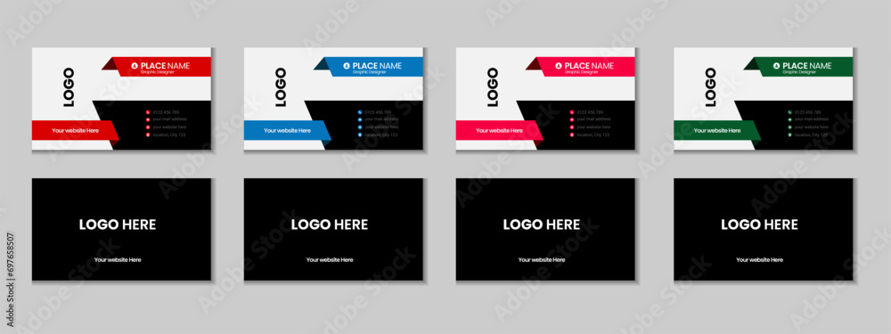 Professional business card set template design with texture and pattern ...