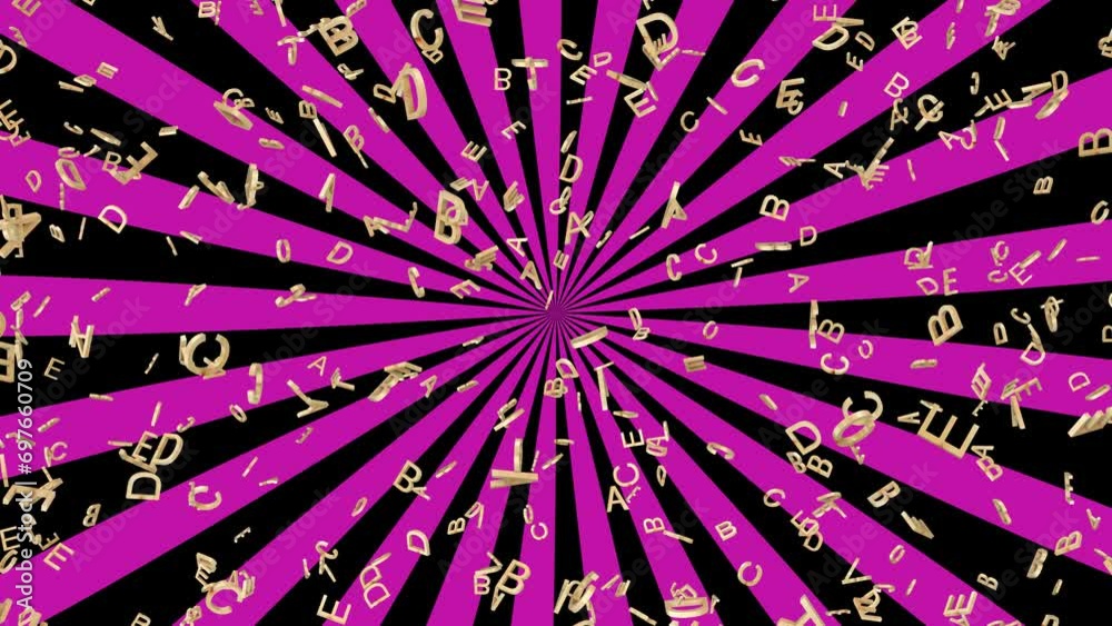 Character Alphabet Capital Latter Flying On The Retro Background. 3d ...