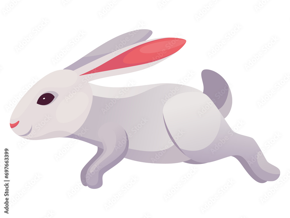 Rabbit animation icon. Bunny jump or running motion element for 2d game ...