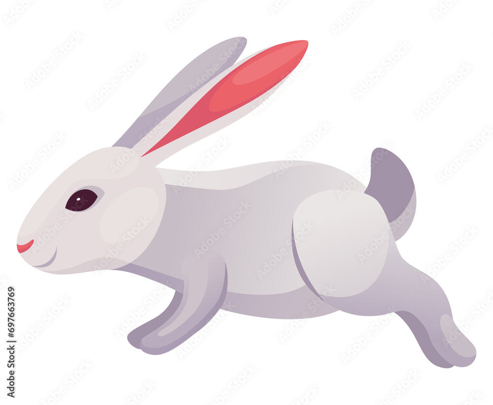 Rabbit animation icon. Bunny jump or running motion element for 2d game ...