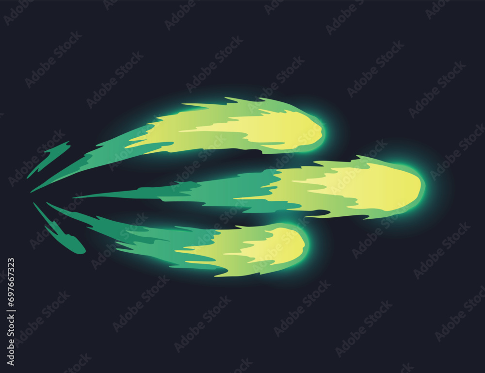 Cartoon laser gun beam. Alien combat weapon rays. Futuristic shot ...