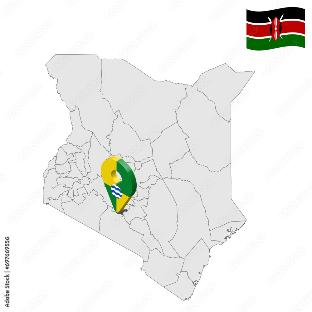 Location Nairobi City County on map Kenya. 3d Nairobi City County ...