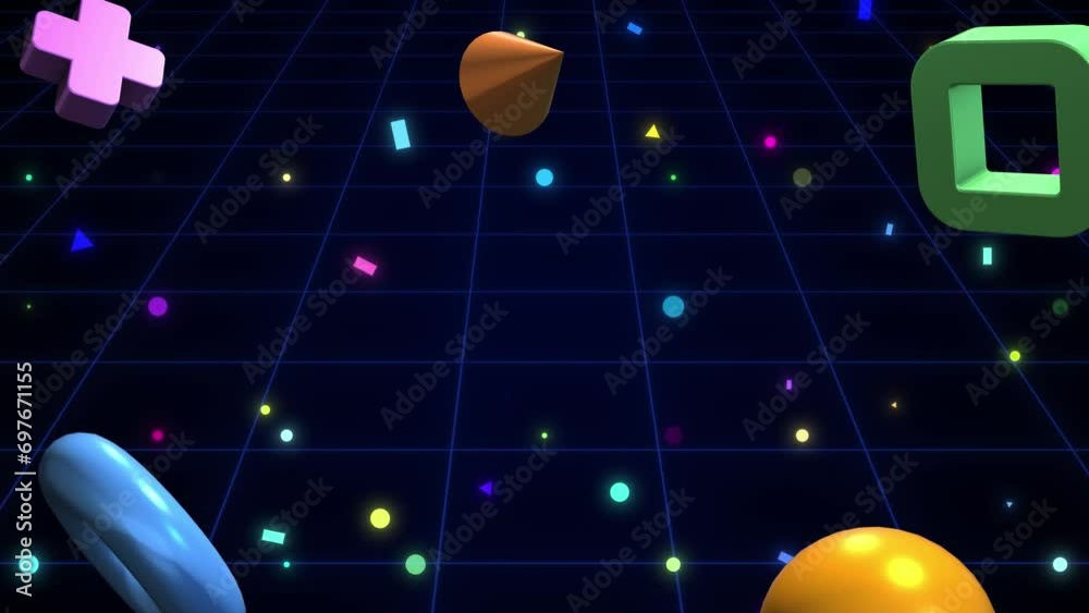 Abstract 3d geometric shapes loop animation. Modern background ...