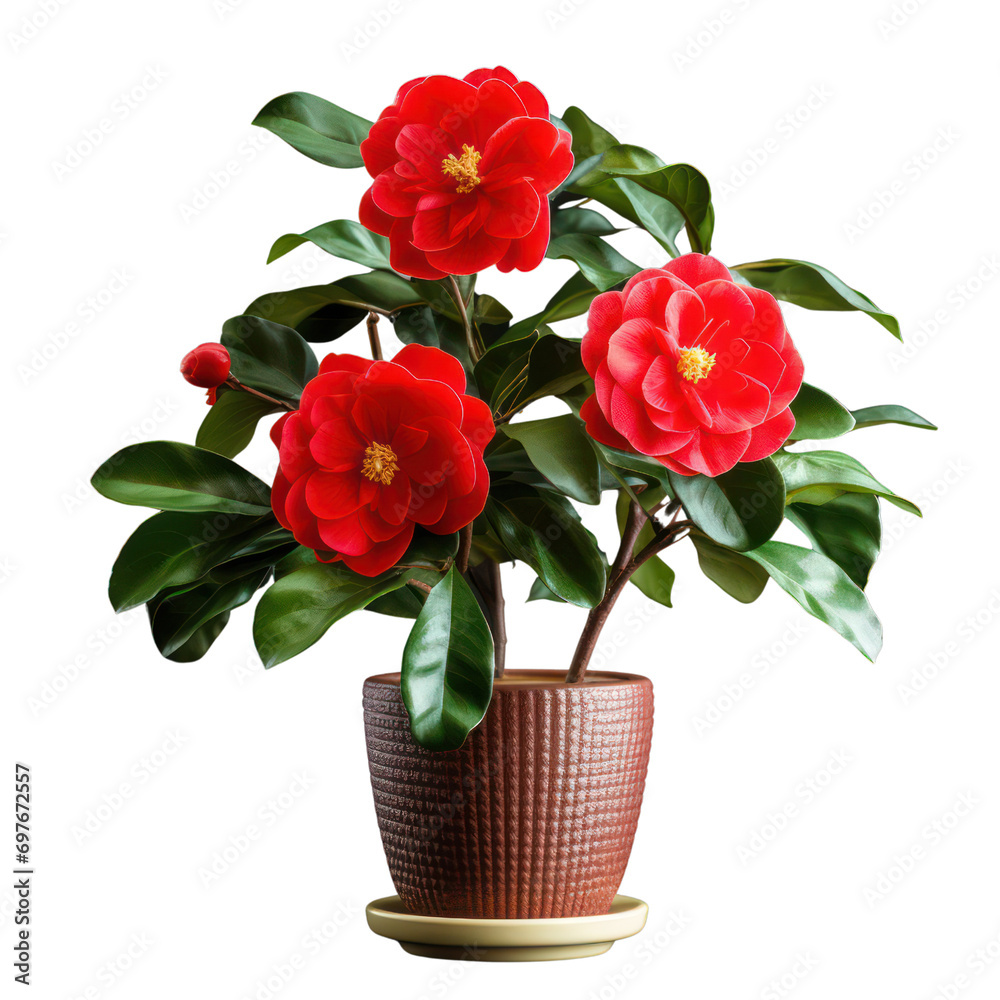 red Camellia plants (Camellia spp.) are transparent PNG format Stock ...