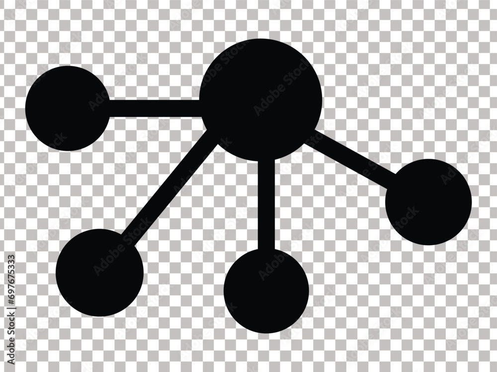 Nodes Icon.Connected nodes icon, linear design of topology. Nodes ...