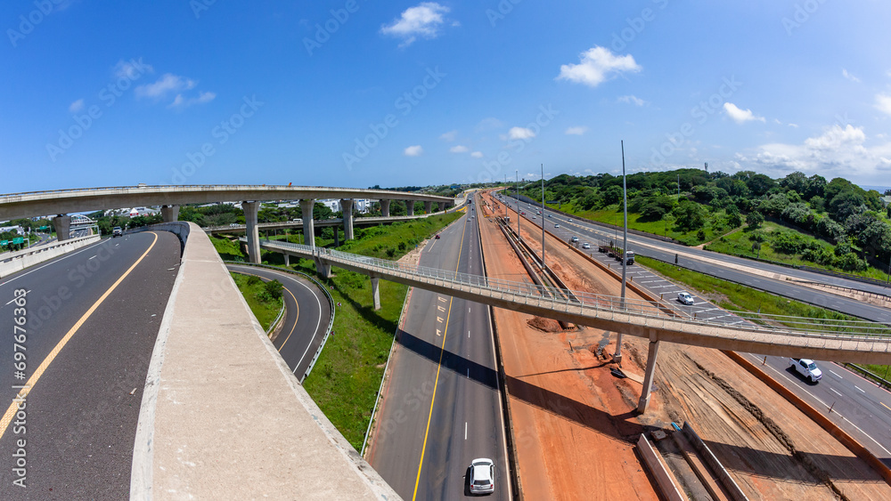 Driving Road Highway Over Head Ramp New Construction Expansion Vehicle ...