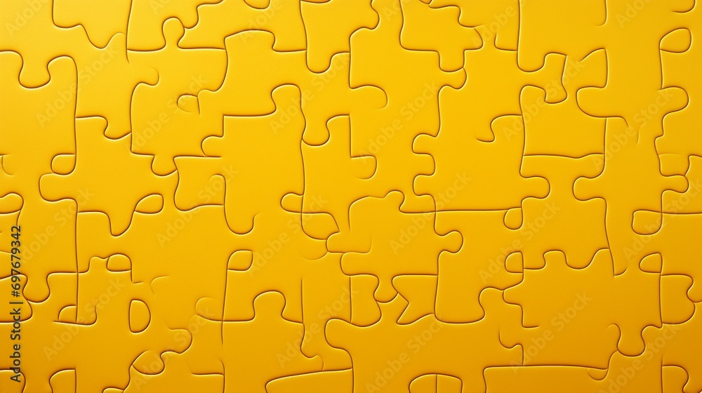 Textured yellow puzzle pieces interlocked, forming a cohesive pattern ...